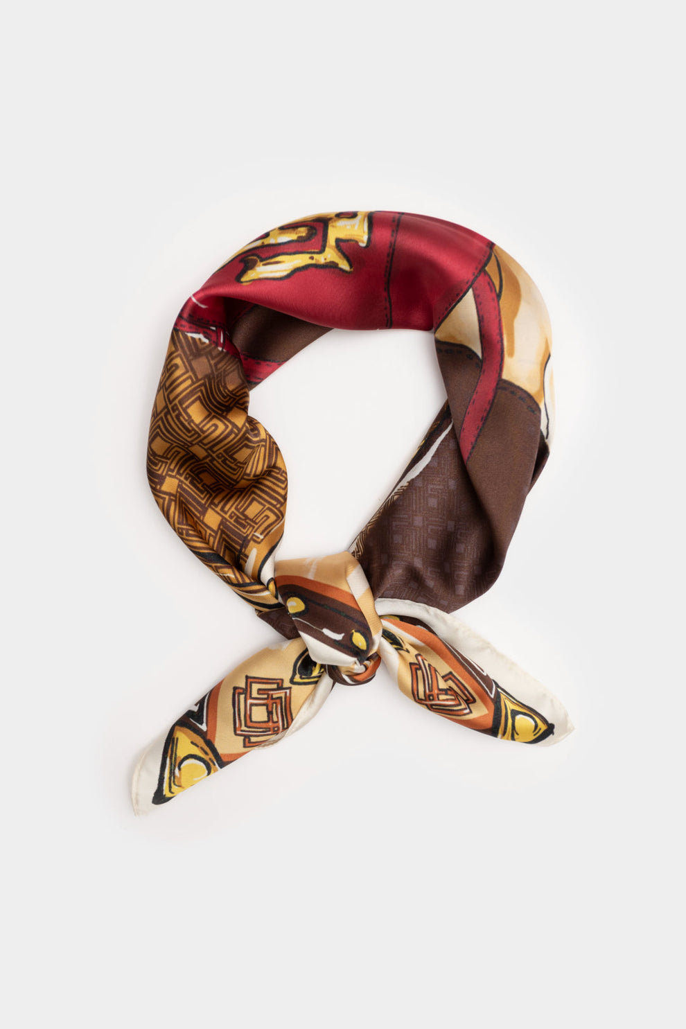 Banele Art Satin Scarf _ 161934 _ Stone – AYANA